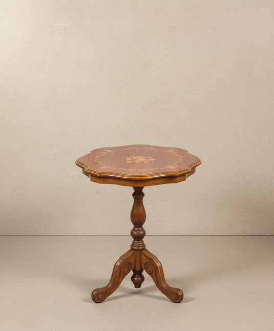 Mesa Velador de Marquetería Floral | Mueble Vintage Exclusivo – Antique ...